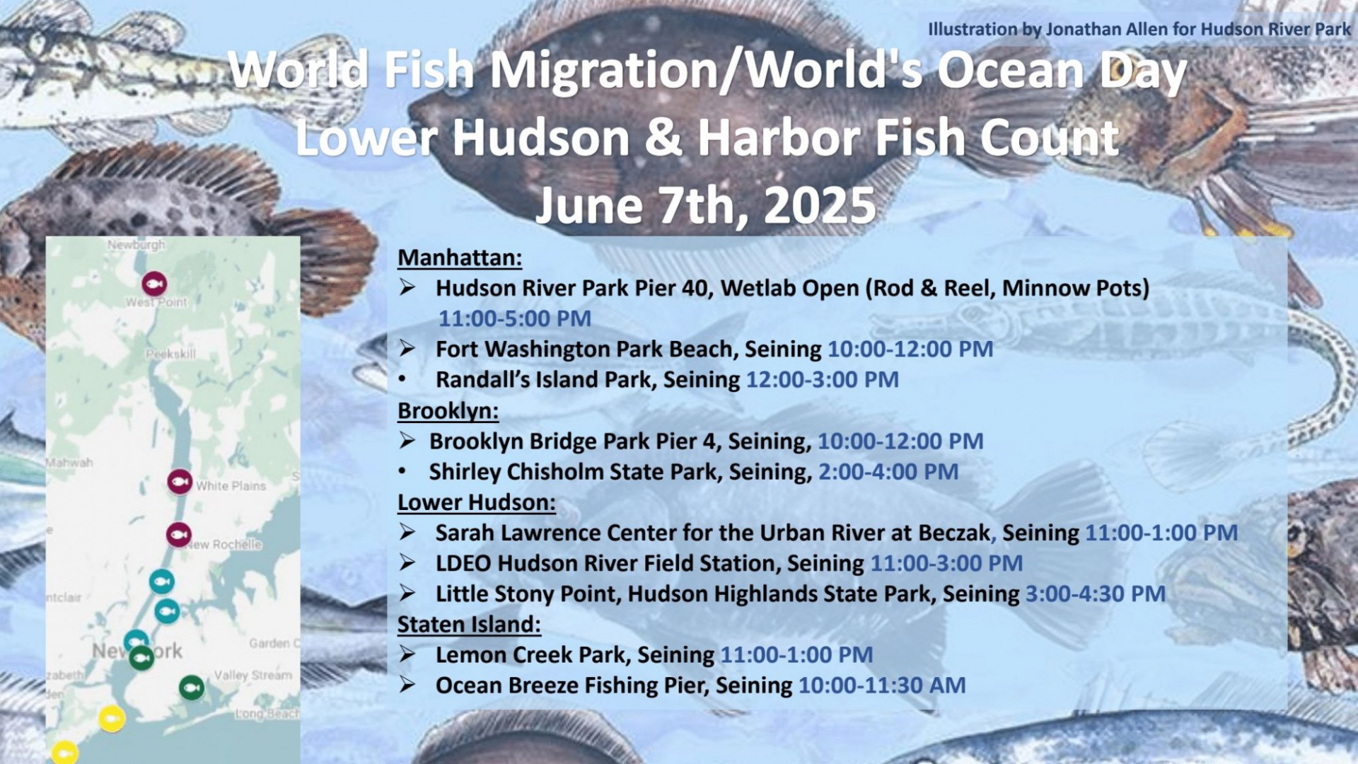 World Fish Migration Lower Hudson & Harbor Fish Count | Lamont-Doherty ...